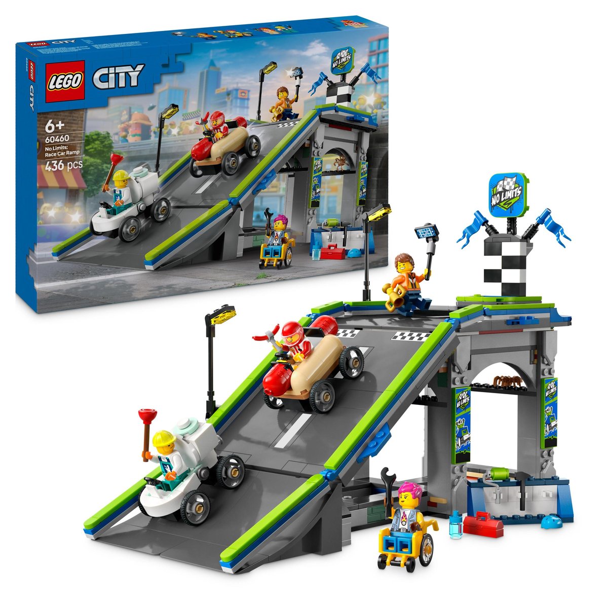 LEGO CITY 60460 KLOCKI Bez granic Tor z rampami dla wyścigówek zestaw ...