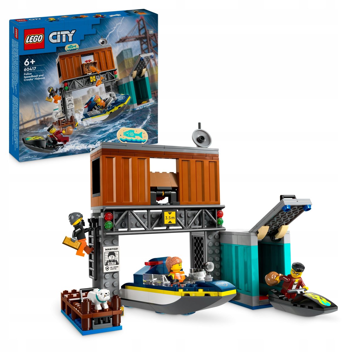 LEGO City Policyjna motorówka i kryjówka złodziejaszków 60417 - LEGO ...