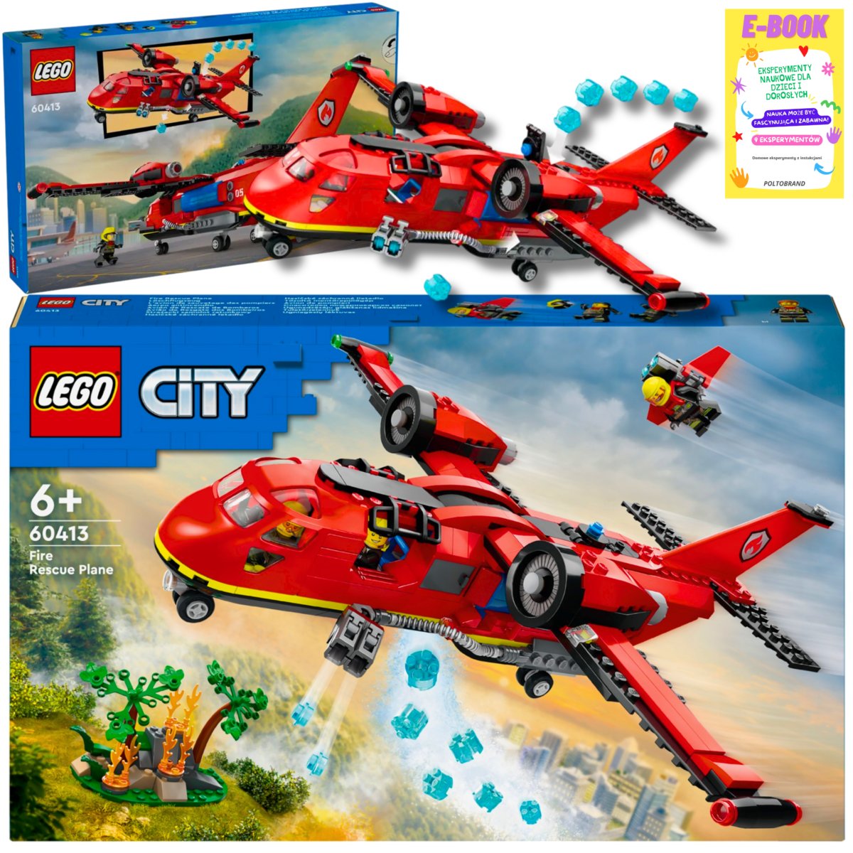 Lego City - Strażacki Samolot Ratunkowy 60413 Klocki Prezent + Ebook ...