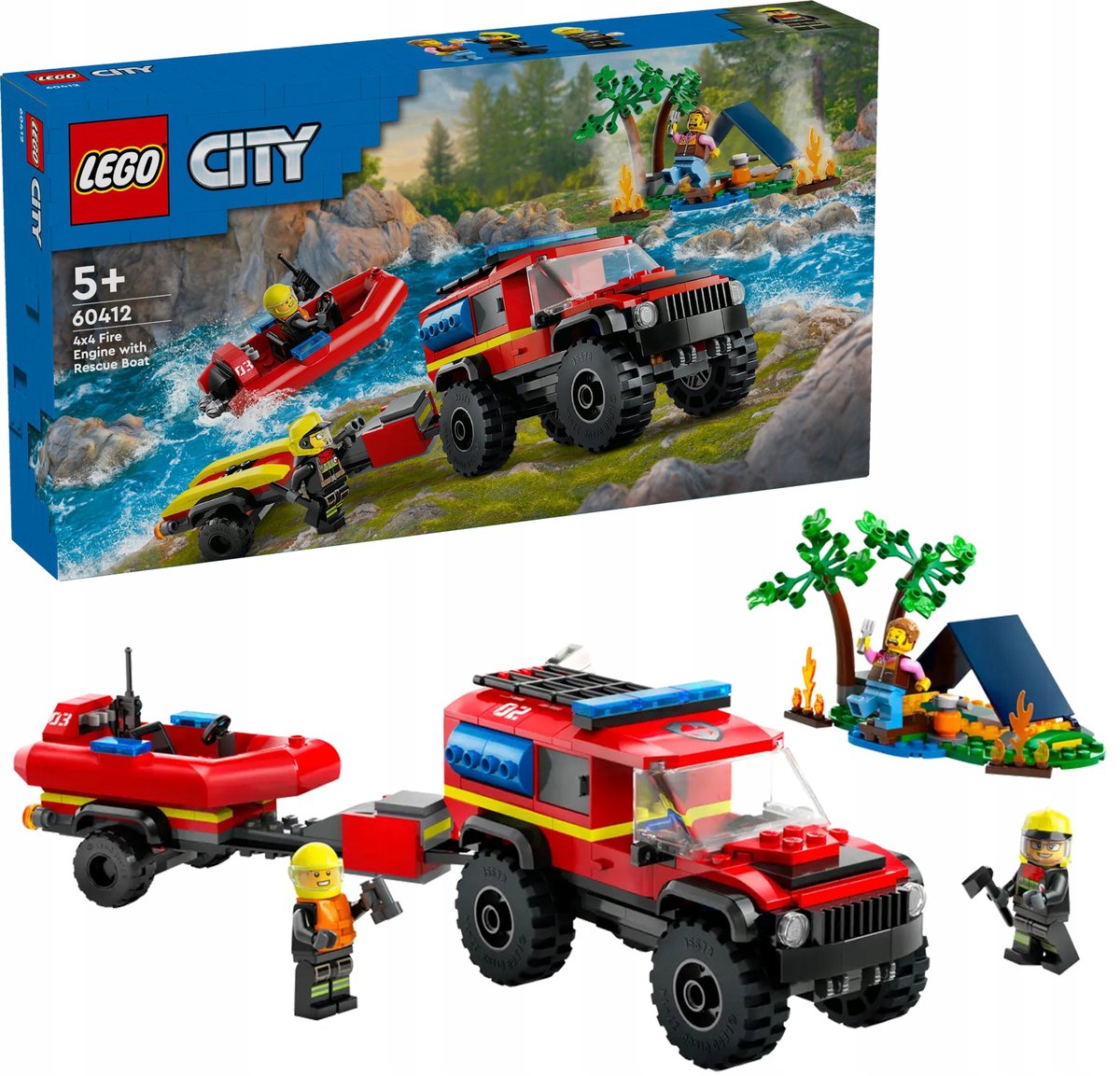 Lego City - Terenowy Wóz Strażacki Z Łodzią Ratunkową - 60412 - LEGO ...