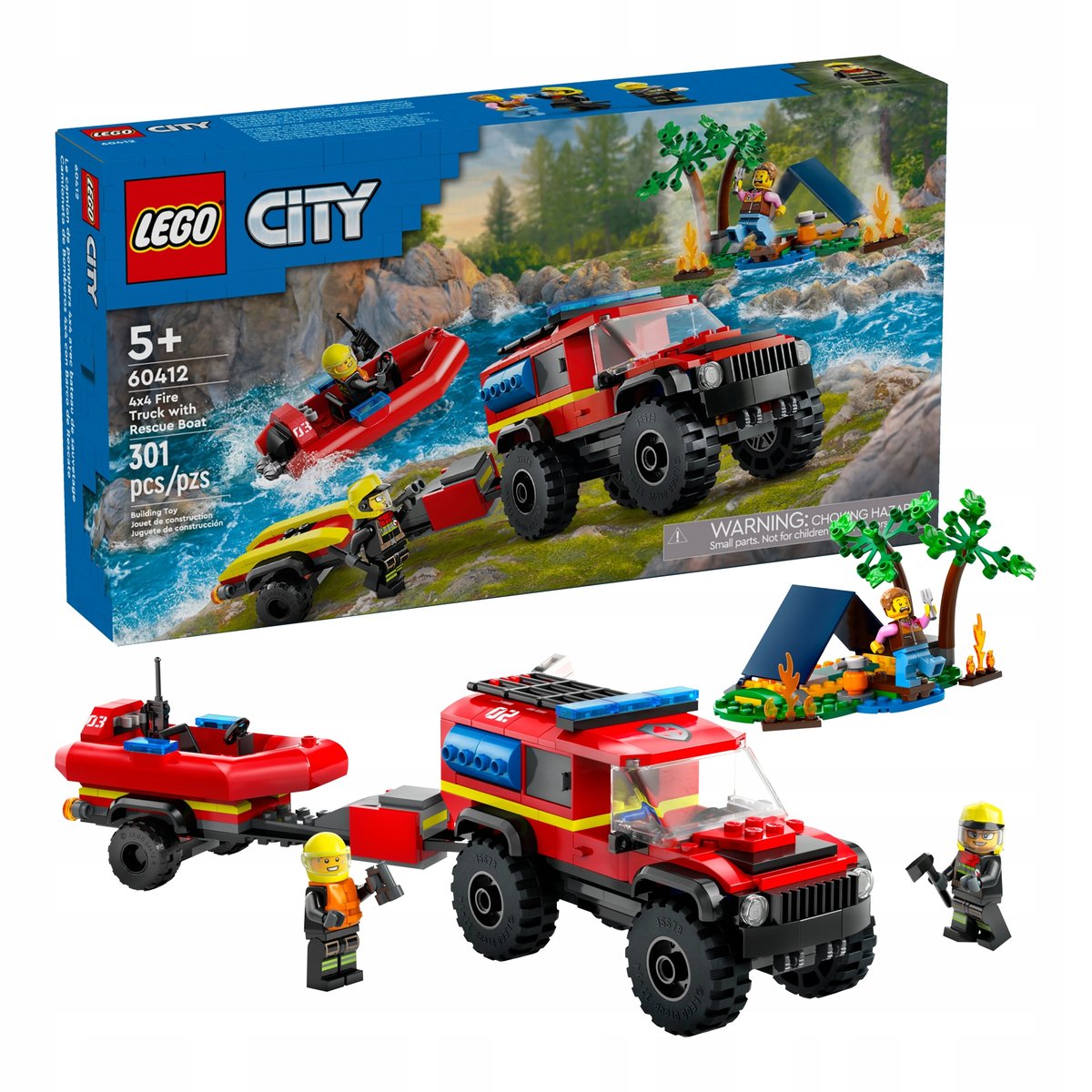 LEGO City Terenowy wóz strażacki z łodzią ratunkową (60412) KLOCKI ...