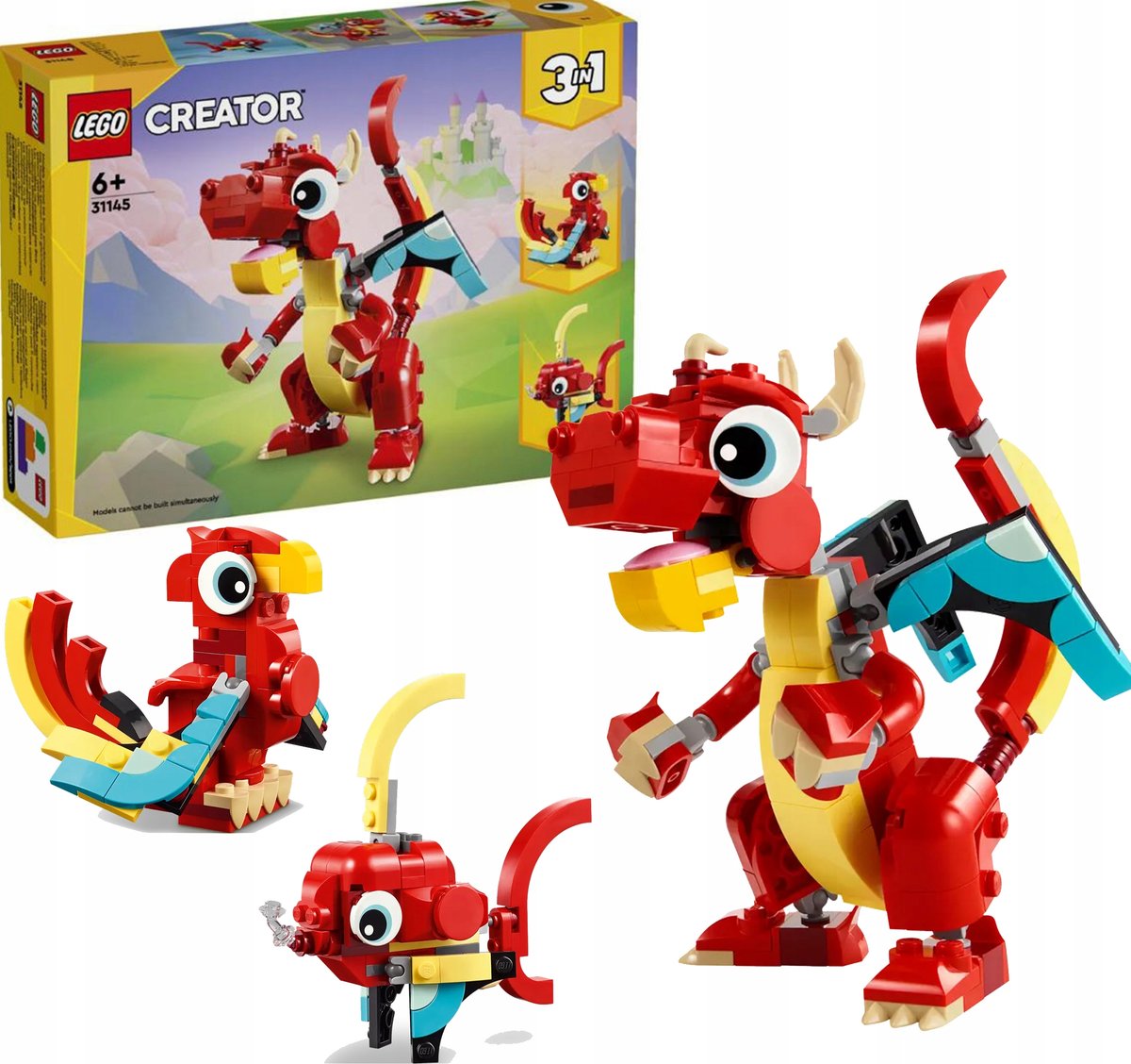 LEGO CREATOR 3 W 1 31145 CZERWONY SMOK KLOCKI ZESTAW +eKATALOG - LEGO ...