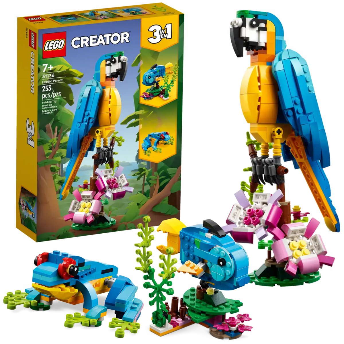 LEGO CREATOR 31136 EGZOTYCZNA PAPUGA RYBA ŻABA KLOCKI+eKATALOG - LEGO ...