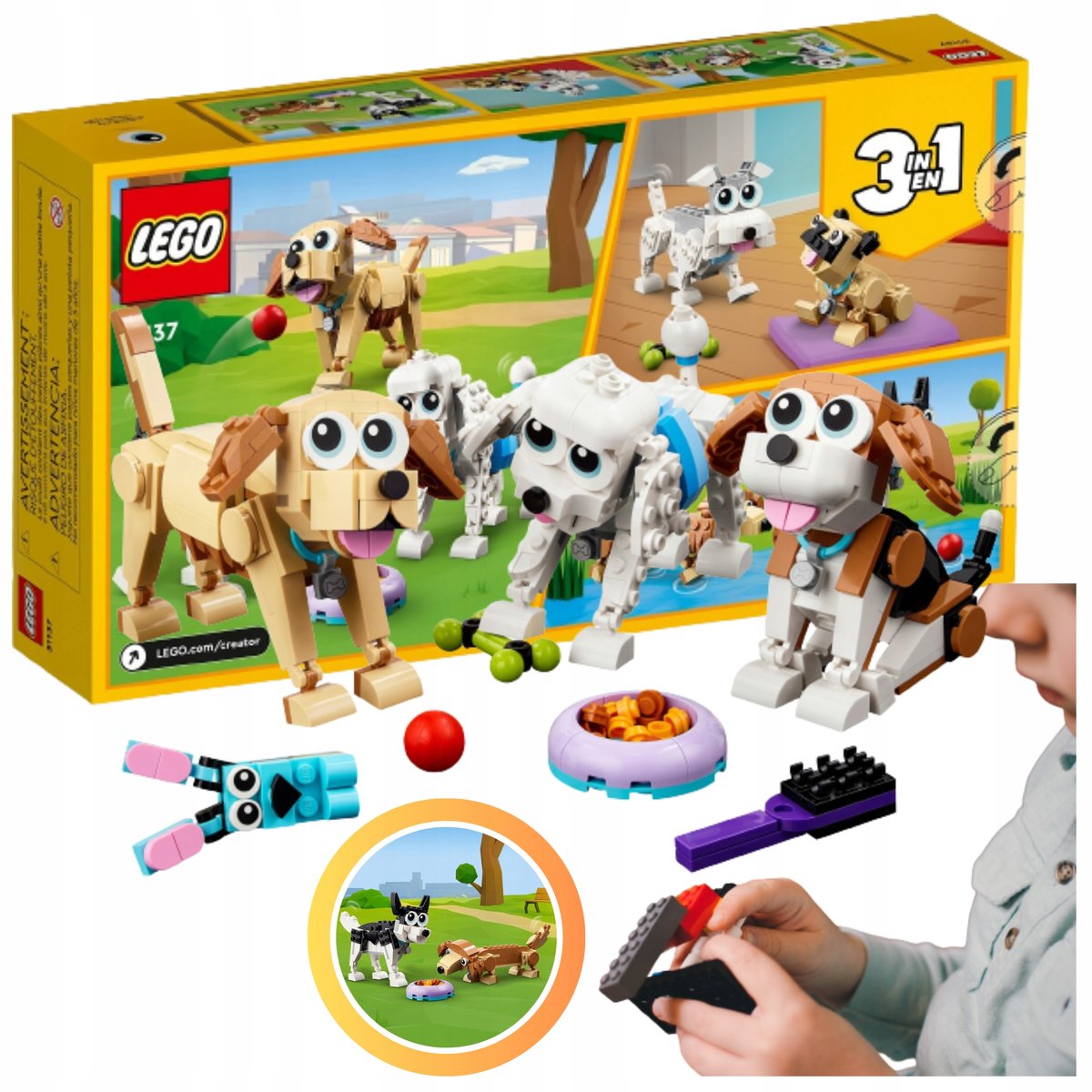LEGO CREATOR 3w1 31137 TRZY PSY UROCZE KLOCKI ZESTAW +eKATALOG - LEGO ...