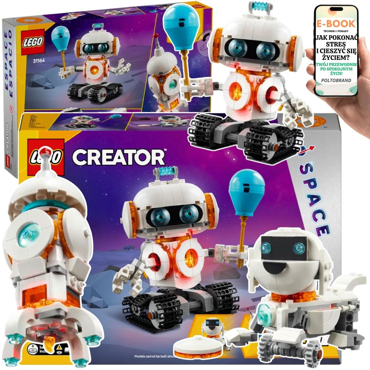 LEGO CREATOR 3w1 PREZENT DLA DZIECKA - KOSMICZNY ROBOT PIES RAKIETA ...
