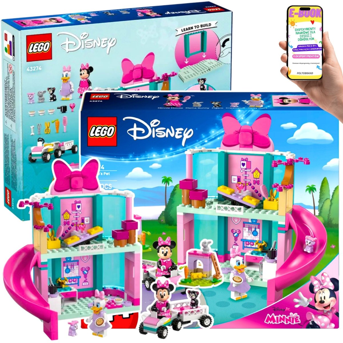 LEGO Disney Hotel dla Zwierząt Minnie (43274) – Zjeżdżalnia, Samochód ...