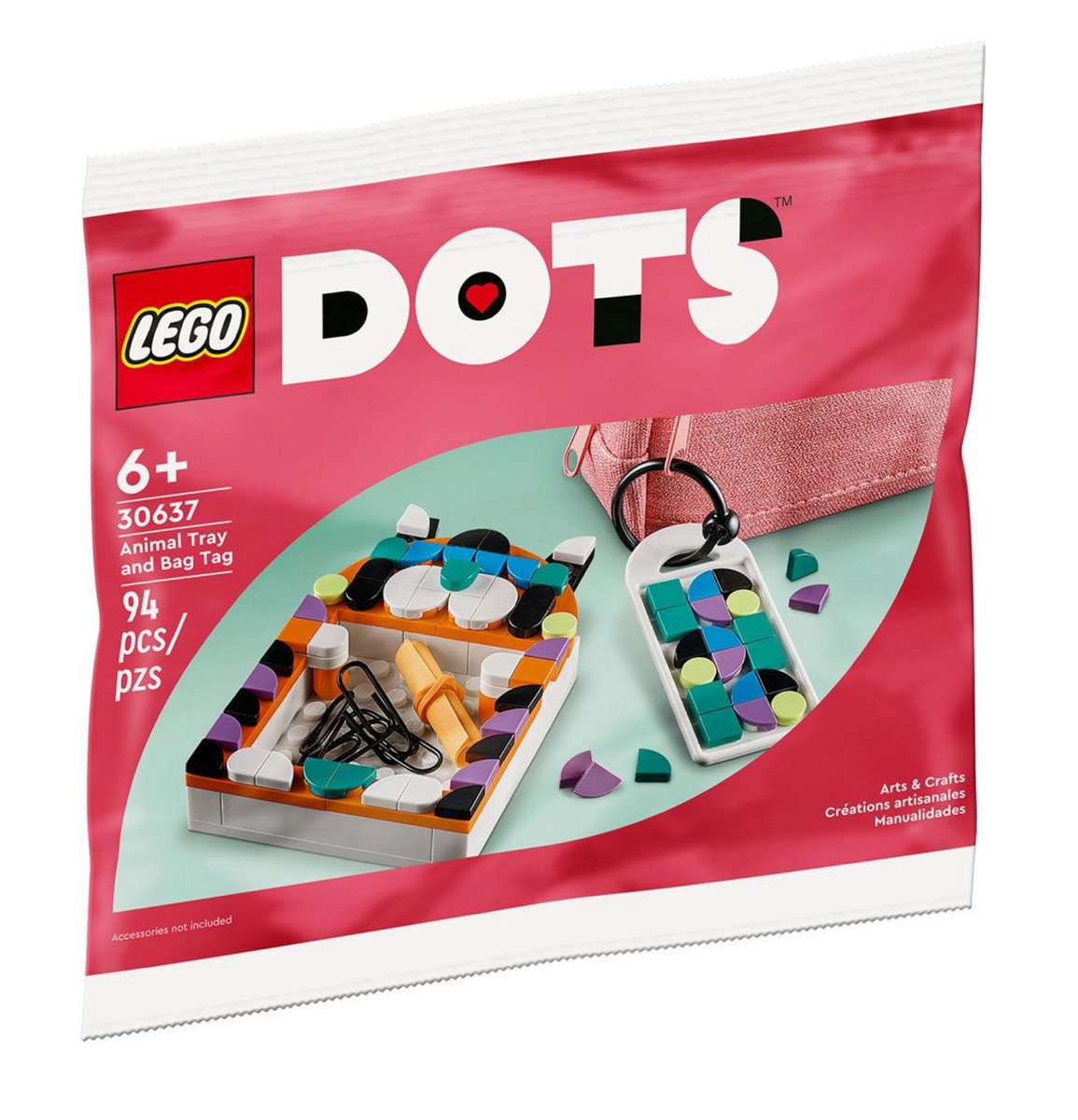 LEGO Dots Tacka w kształcie zwierzaka i zawieszka na torbę 30637 - LEGO ...
