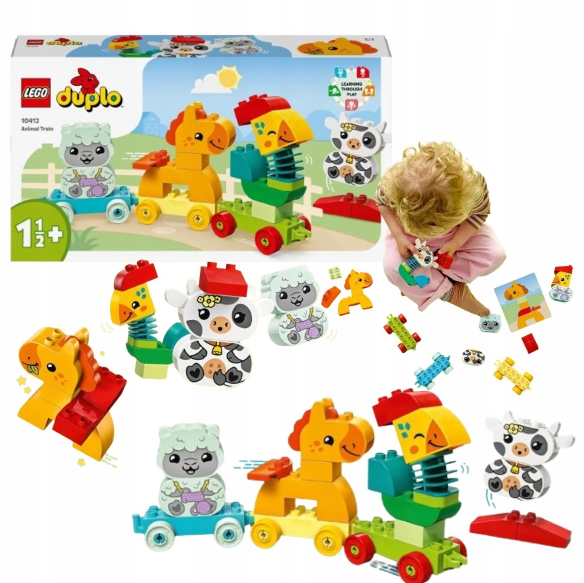 LEGO DUPLO 10412 POCIĄG ZE ZWIERZĄTKAMI+KARTKA ELEKTRONICZNA - Inna ...