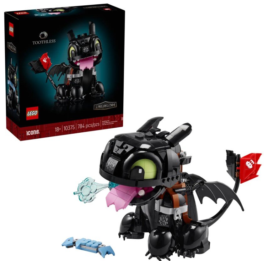 LEGO ICONS 10375 Jak wytresować smoka: Szczerbatek NOCNA FURIA 18+ 784 ...