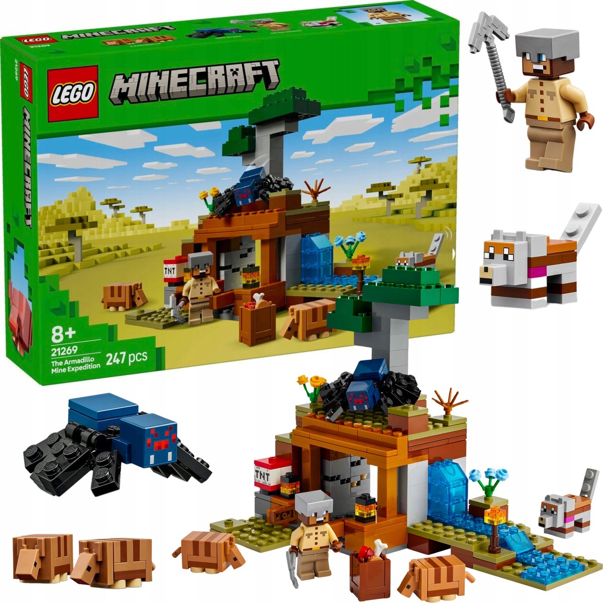 LEGO MINECRAFT 21269 KLOCKI WYPRAWA DO PANCERNIKOWEJ KOPALNI +eKATALOG ...