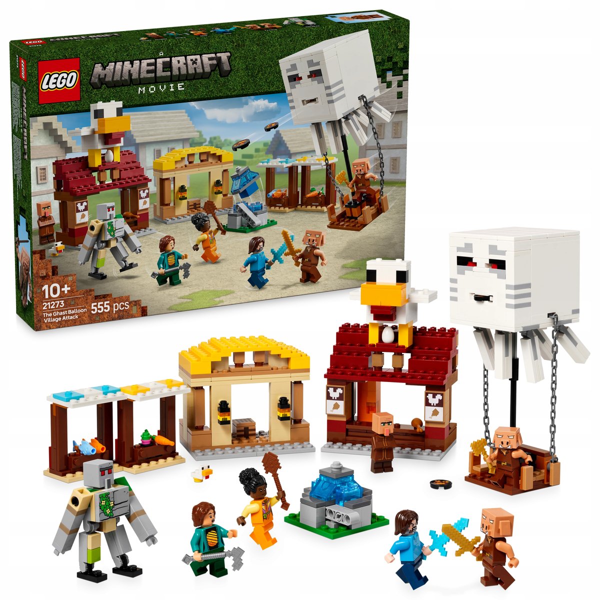 LEGO MINECRAFT 21273 KLOCKI MOVIE Atak balonowego Ghasta na wioskę ...