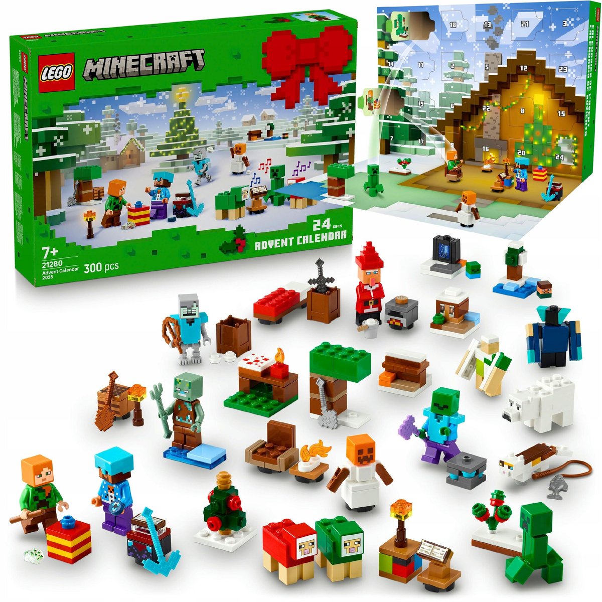 LEGO MINECRAFT 21280 KLOCKI KALENDARZ ADWENTOWY 2025 PREZENT MAJKRAFT ...