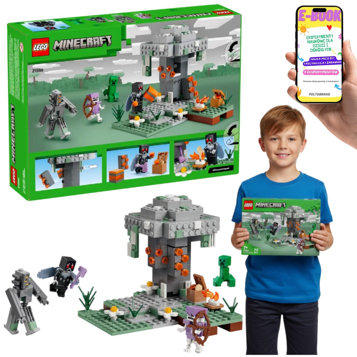 LEGO Minecraft Blady Ogród biom z gry, figurki creeper i szkielet ...
