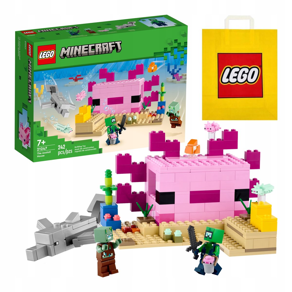 LEGO Minecraft - Dom Aksolotla (21247) PREZENT +Torba Lego +Katalog PDF ...