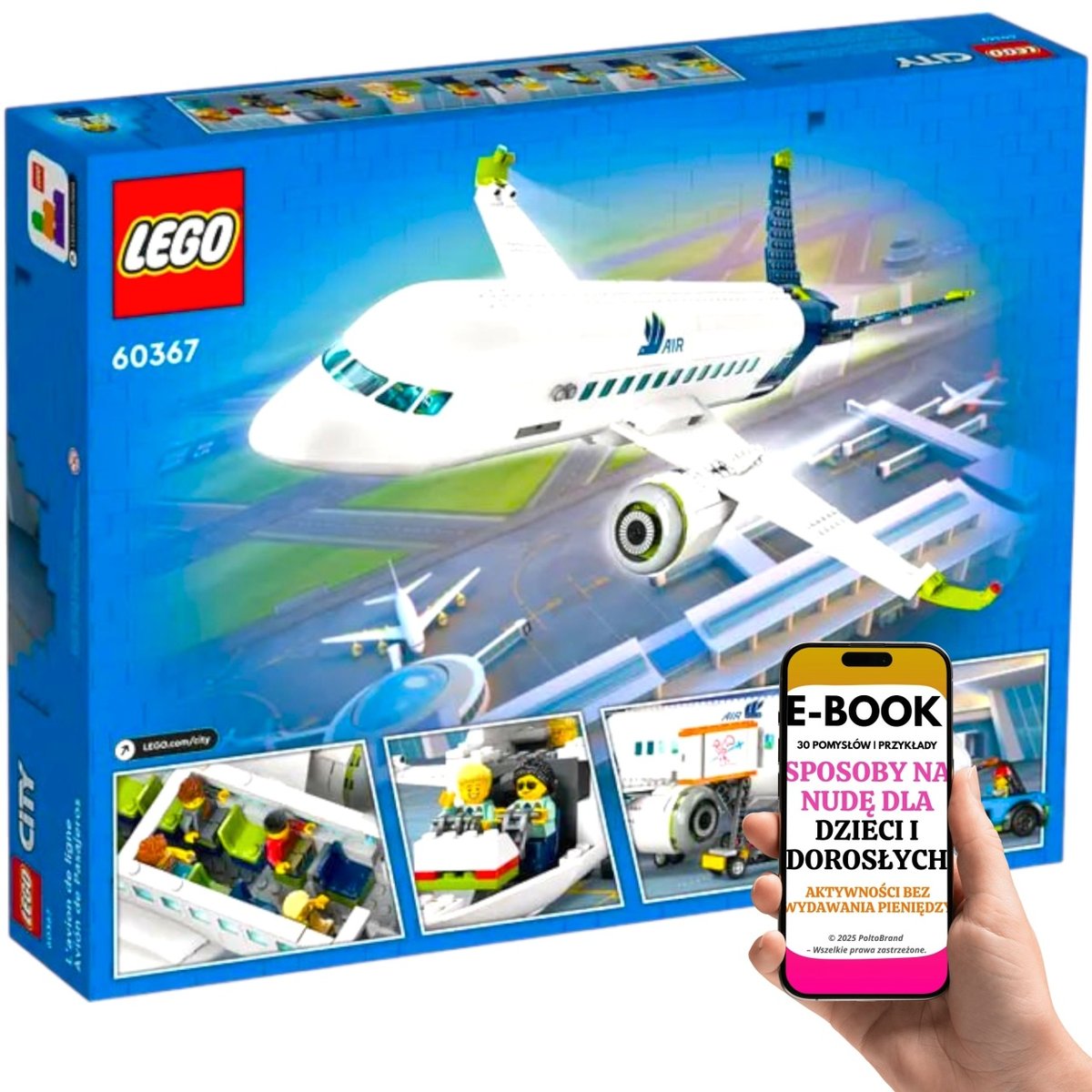 LEGO PREZENT NA ŚWIĘTA | LEGO® City Samolot pasażerski z realistycznym ...