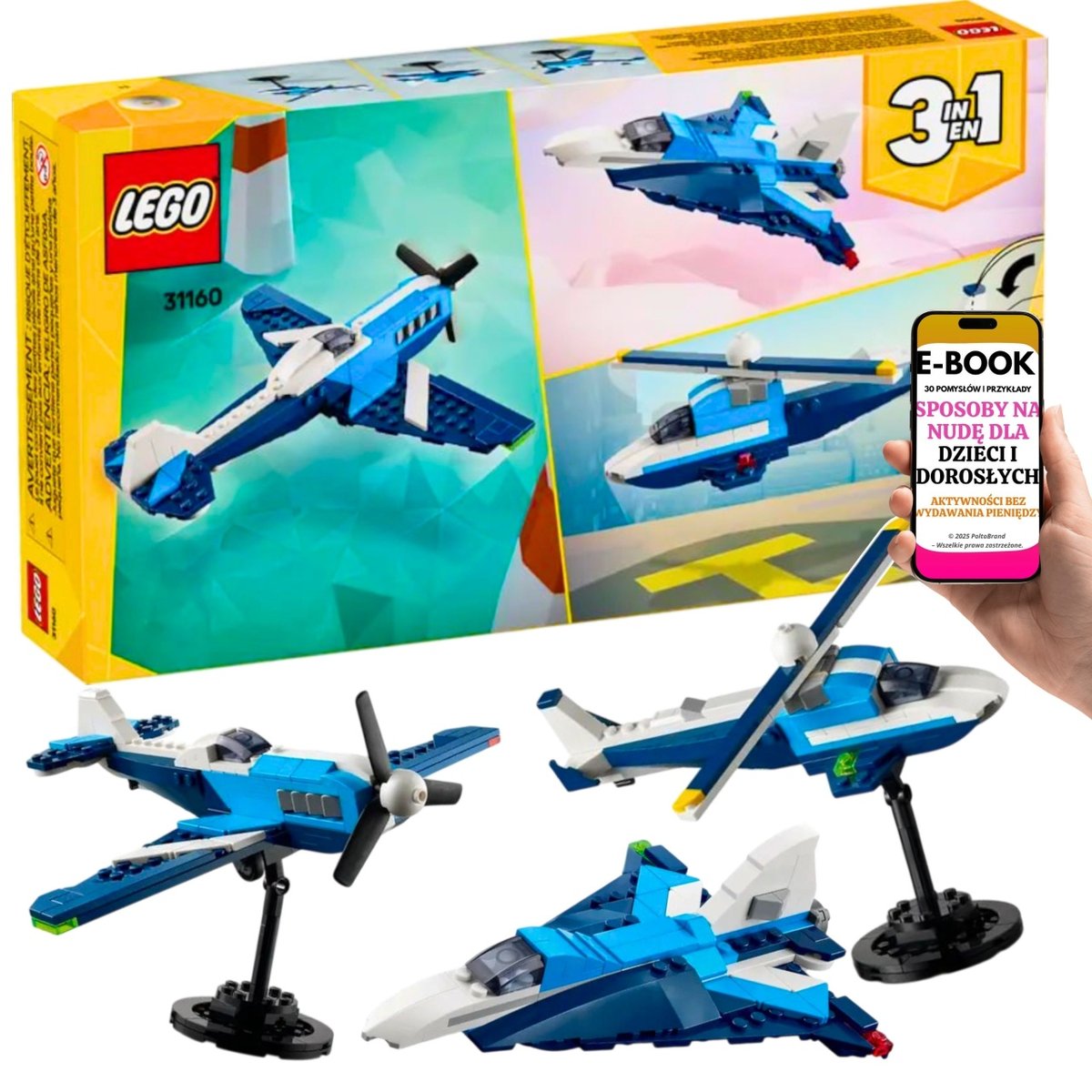 LEGO® Samolot Wyścigowy 3w1 Creator 31160 PREZENT DLA DZIECKA 7 ...