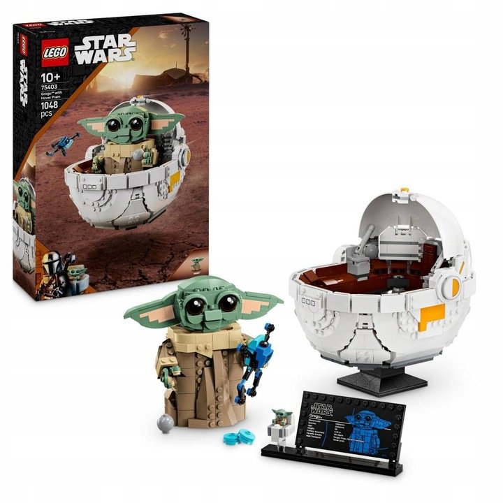 LEGO STAR WARS - Gwiezdne Wojny Baby Yoda Grogu w wózku LEGO PREZENT ...