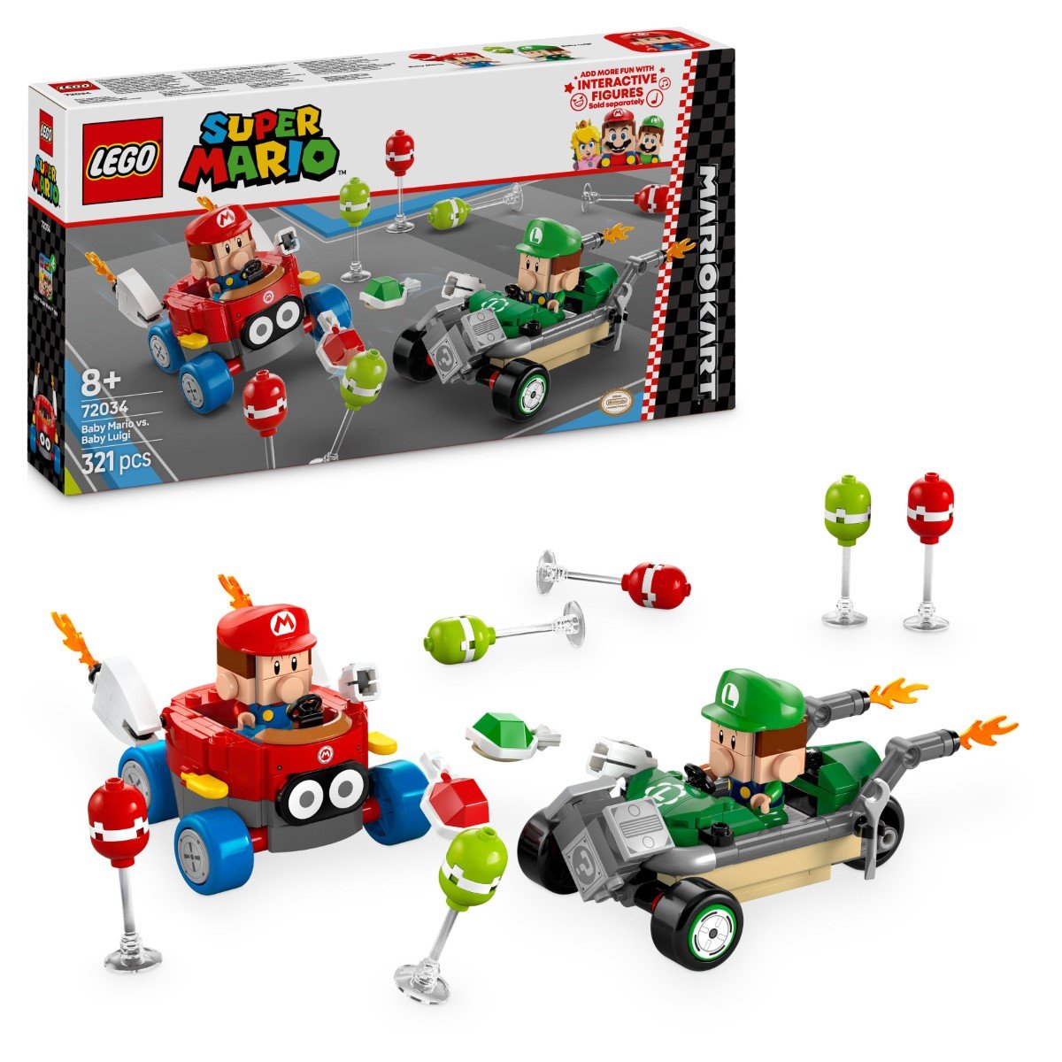 LEGO Super Mario, klocki, Mario Kart — Baby Mario kontra Baby Luigi ...