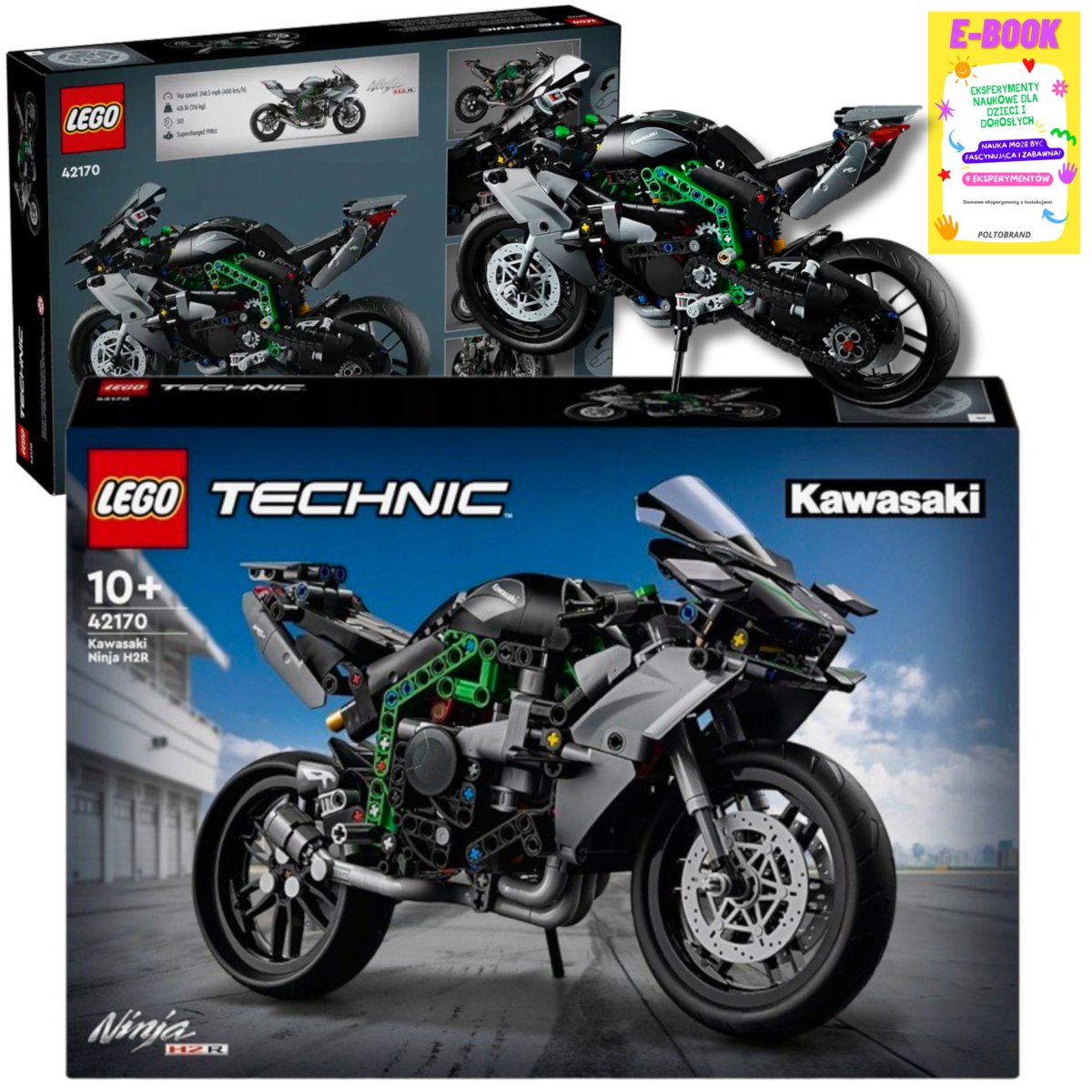 LEGO TECHNIC Motocykl Kawasaki Ninja H2R MOTOR PREZENT LEGO 42170 ...