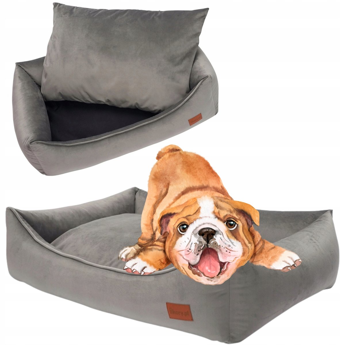 LEGOWISKO z poduchą dla psa DUŻE RASY PSÓW 120x95x22 cm Ukory wygodne ...