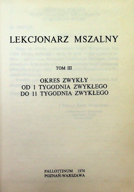 Lekcjonarz mszalny Tom III - Opracowanie zbiorowe | Książka w Empik