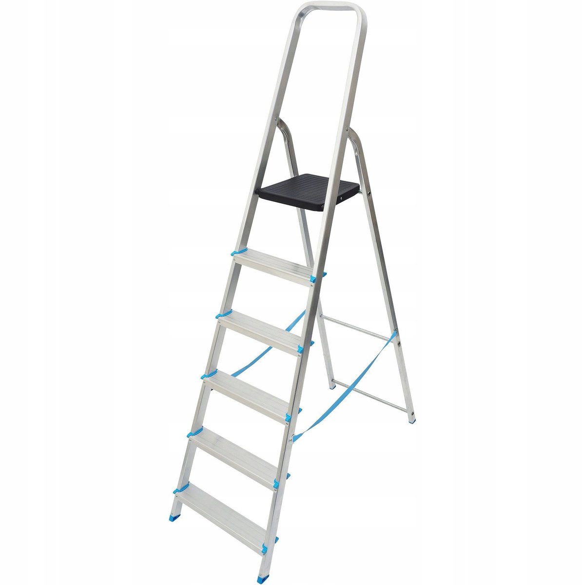 LEKKA Drabina rozstawna MacAllister 6-stopniowa Aluminium Podest ...