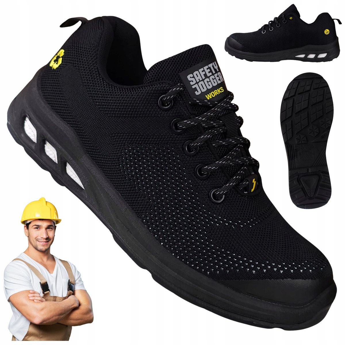 LEKKIE buty ROBOCZE półbuty SPORTOWE męskie ADIDASY damskie z NOSKIEM ...