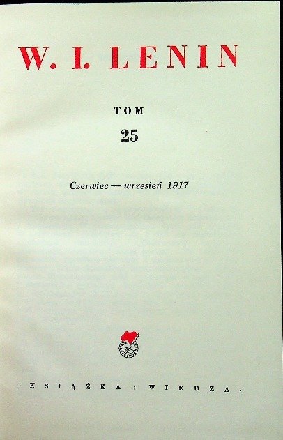 Lenin Dzieła Tom 25 - W opisie | Książka w Empik