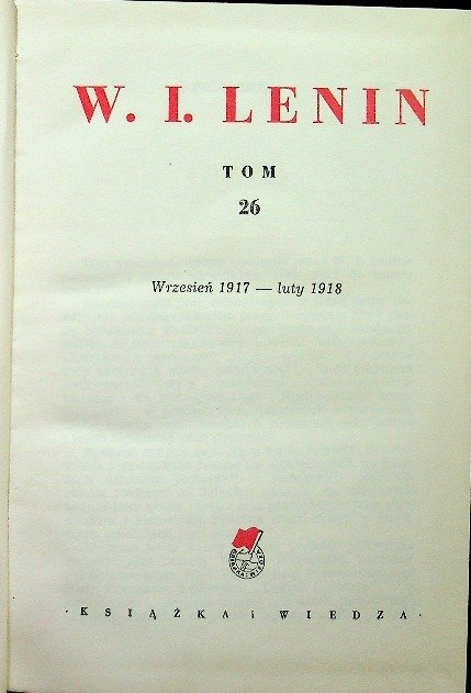 Lenin Dzieła tom 26 - W opisie | Książka w Empik