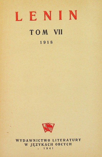 Lenin dzieła wybrane Tom VII 1941 r. - W opisie | Książka w Empik