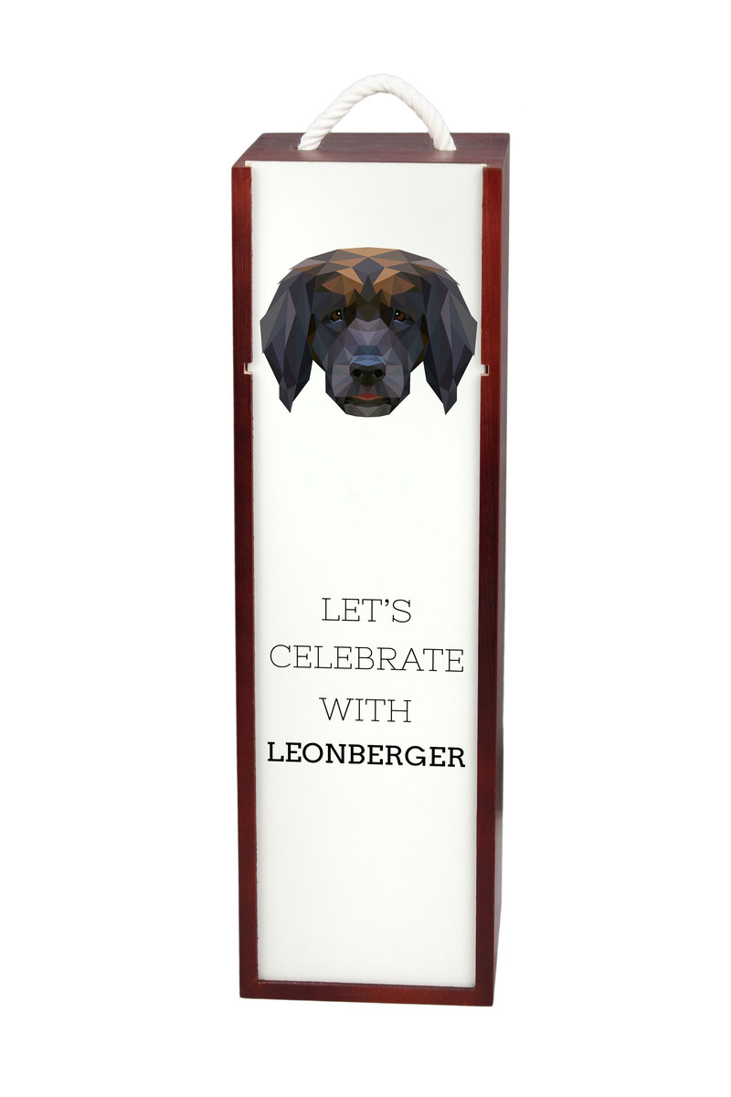 Leonberger - geometryczne pudełko ze zdjęciem i napisem na wino marki ...