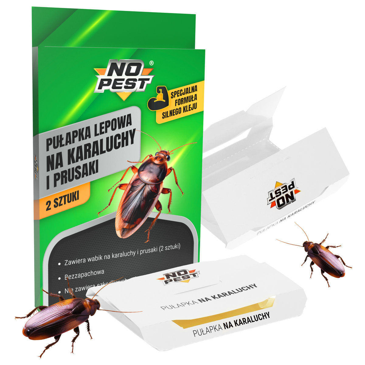 Lep NO PEST na Karaluchy 2 szt Pułapka Lepowa Środek Sposób Pułapka na ...