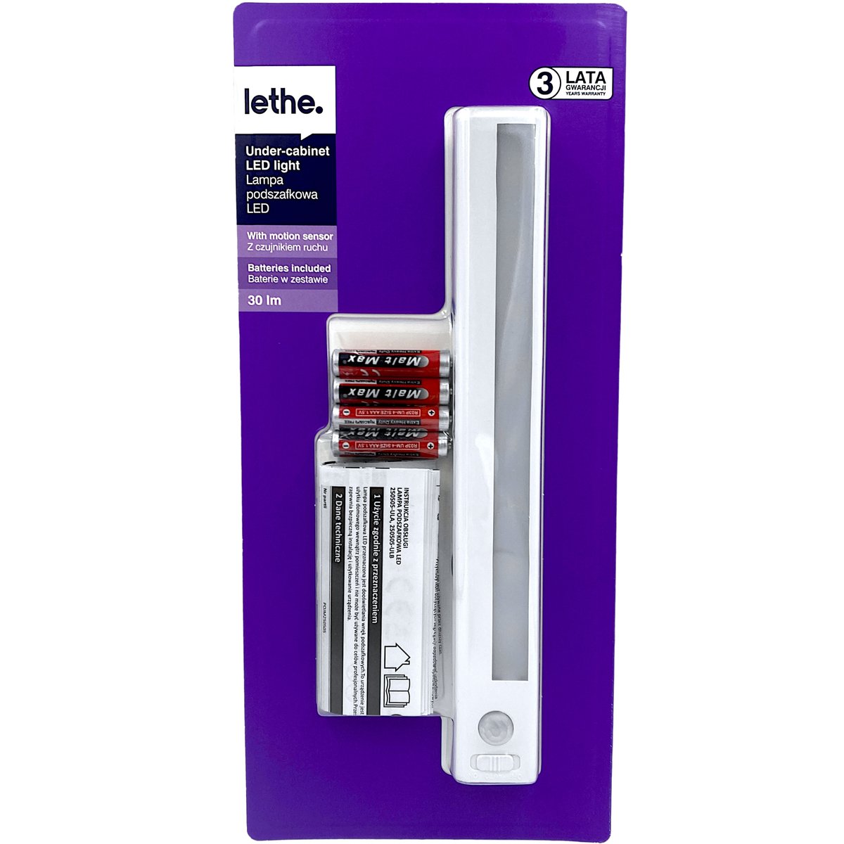 Lethe Lampa podszafkowa LED z czujnikiem ruchu 30lm - Lethe | Sklep EMPIK.COM