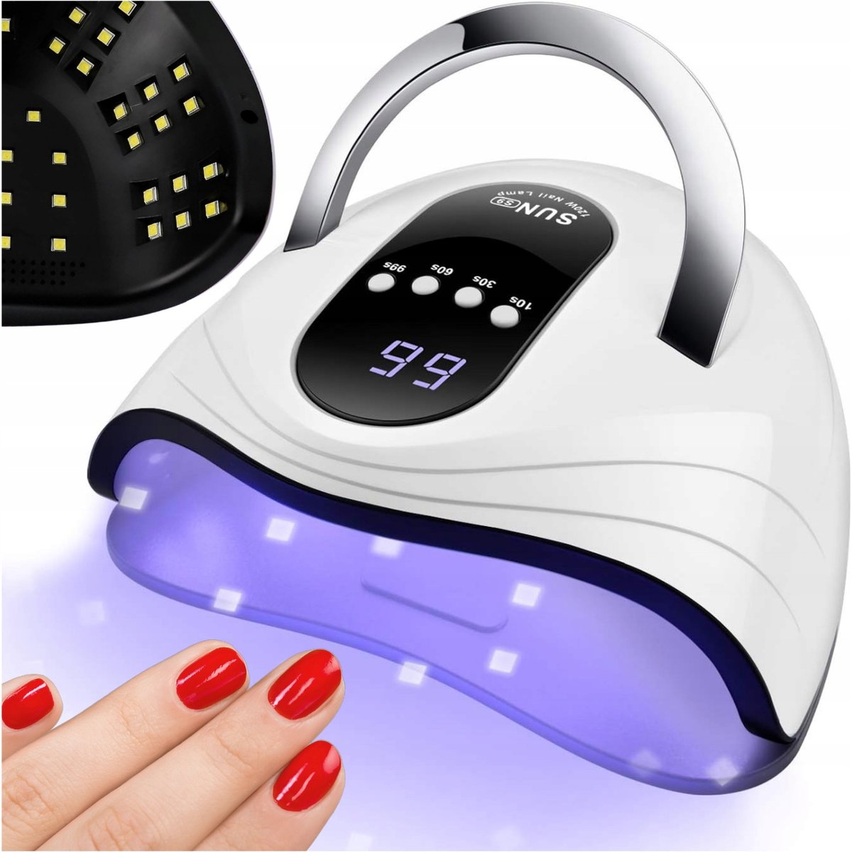 Lewer, Lampa Do Paznokci Uv Led 120W Do Hybryd Żeli Mocna Hybrydy Sun S9 MAX LCD | Sklep EMPIK.COM