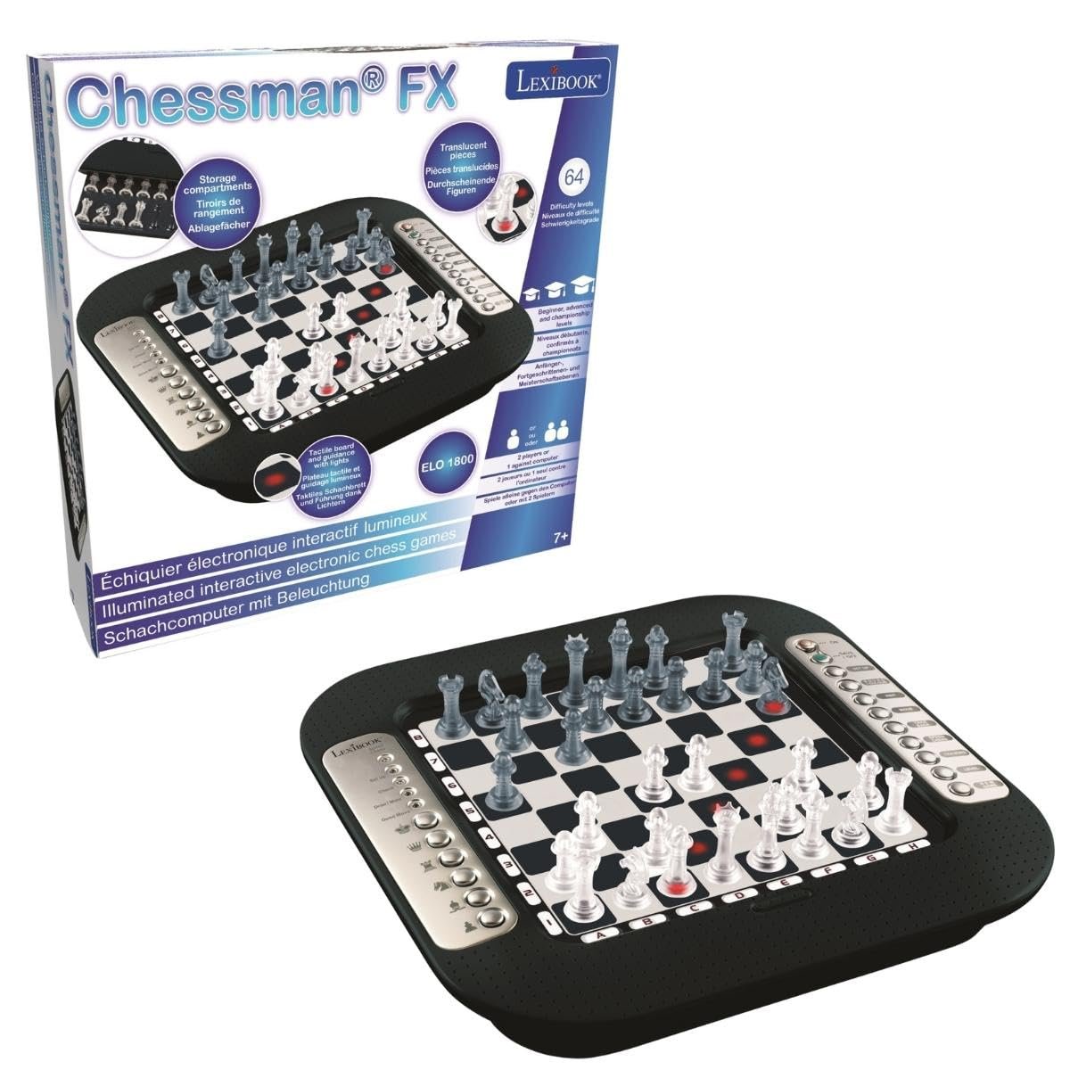 Lexibook Chessman FX, elektroniczny zestaw szachowy z czułą klawiaturą ...