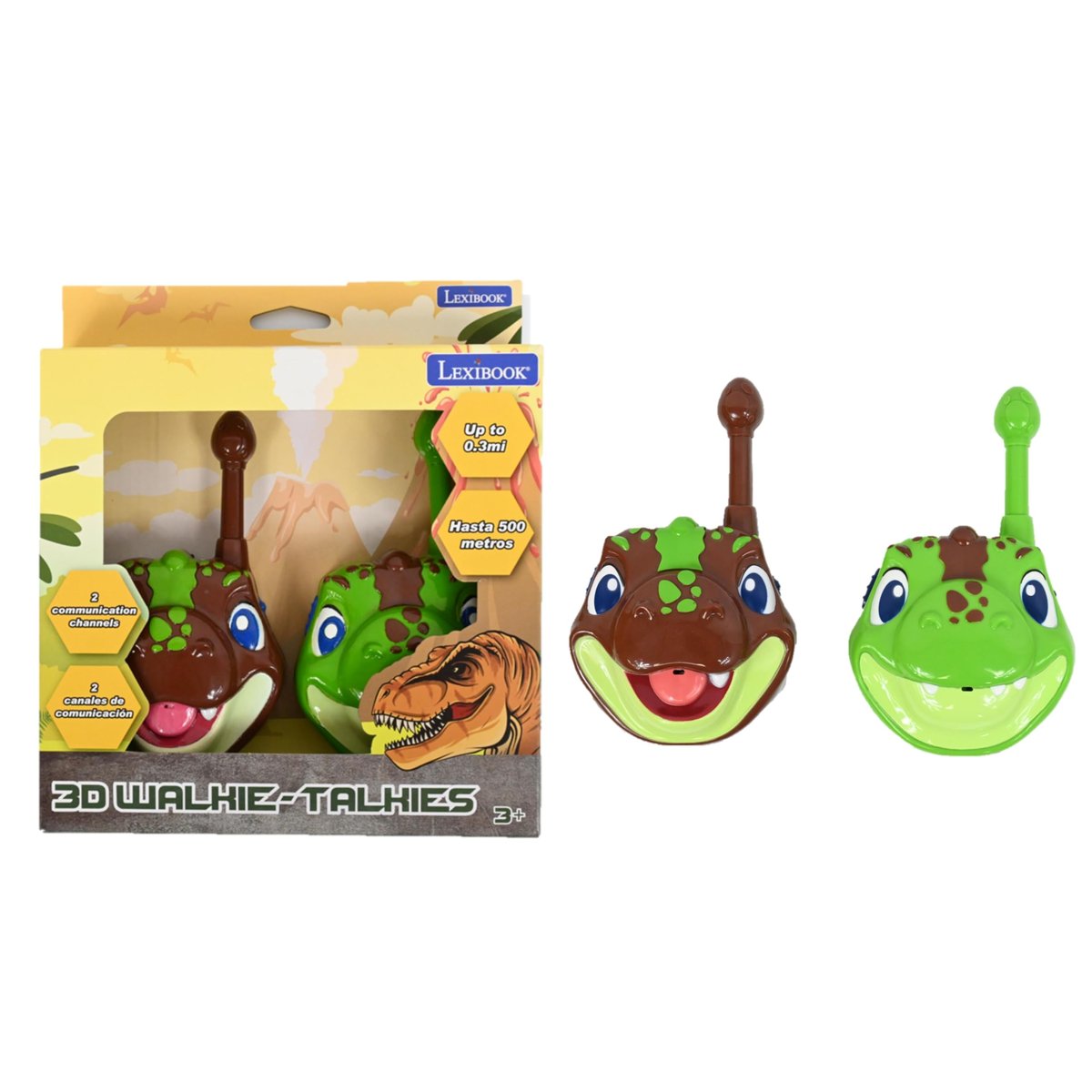 Lexibook, Dinozaur, Walkie-Talkie 3D Dinozaur, Zasięg 500M, 2 Kanały ...