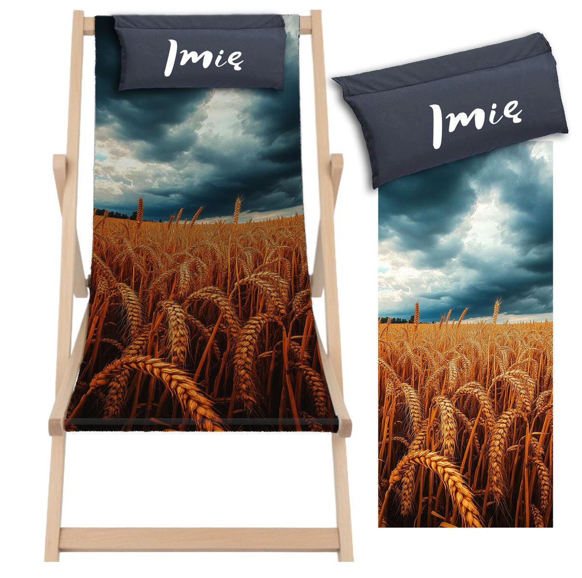 Leżak ogrodowy z grafiką T50 + poduszka - na urodziny 50 latka - UNIQ ...