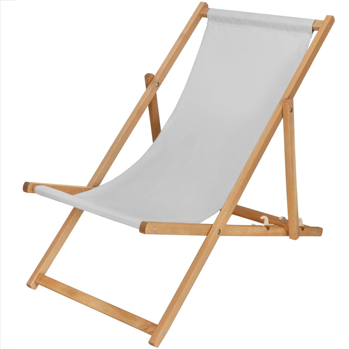 Leżak plażowy składany, drewniany z 3-stopniową regulacją, na taras do ...