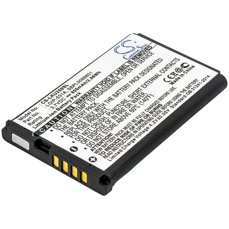 LG GB101 / LGIP-531A 800mAh 2.96Wh Li-Ion 3.7V (Cameron Sino) - Cameron ...