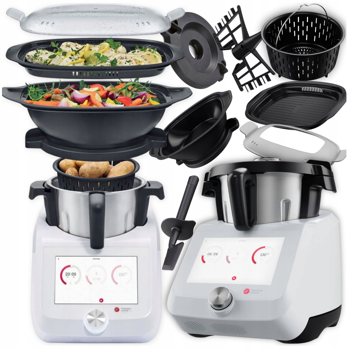 LIDLOMIX ROBOT KUCHENNY MONSIEUR CUISINE SMART ZESTAW AKCESORIA WiFi ...