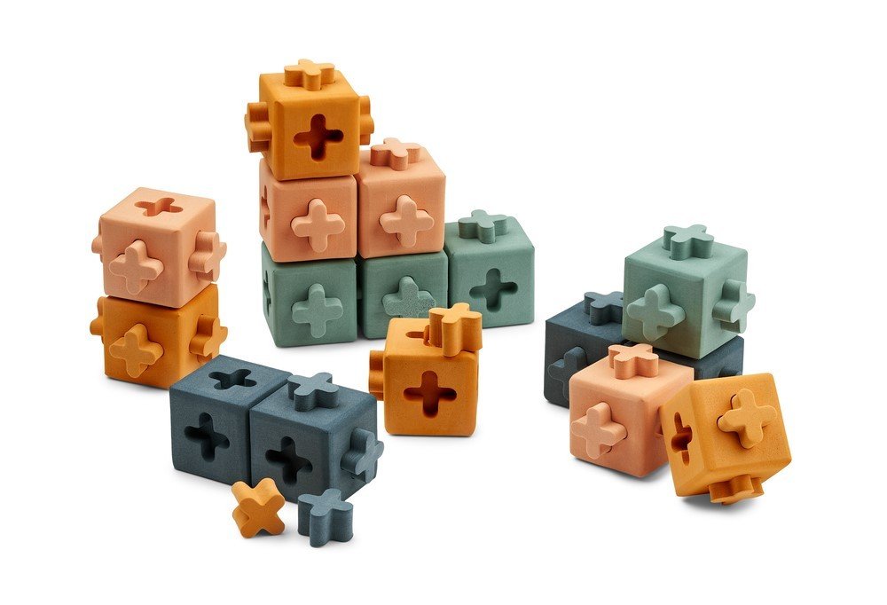 Liewood - Kolorowe klocki silikonowe Pierce Building Blocks 16el ...
