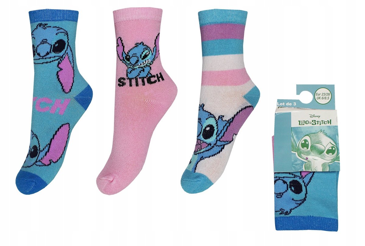 LILO I STITCH DISNEY SKARPETKI DZIECIĘCE SUPER ZESTAW KOLOROWY 3-PAK 31/34 - Sun City | Sklep ...