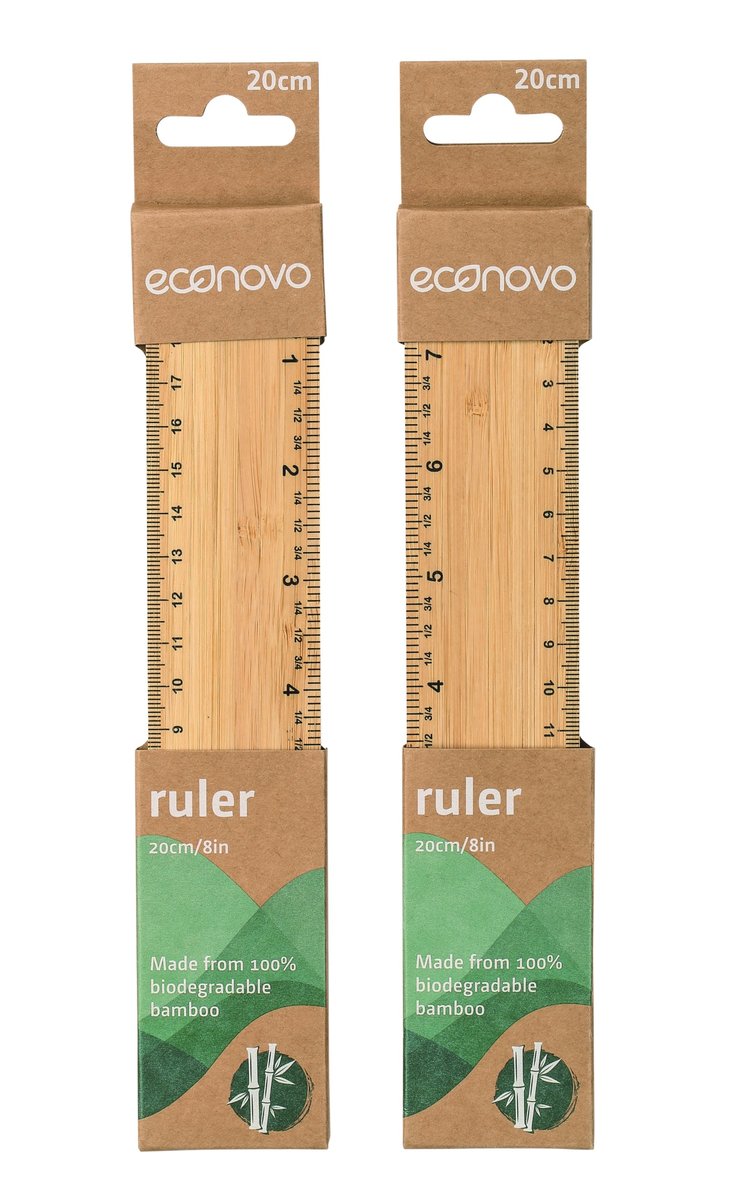 Linijka ECONOVO 20 cm, 100% z biodegradowalnego bambusa - ECONOVO ...