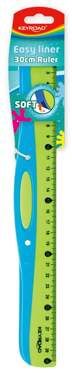 Linijka z uchwytem, Soft, 30 cm, mix kolorów - Keyroad | Sklep EMPIK.COM