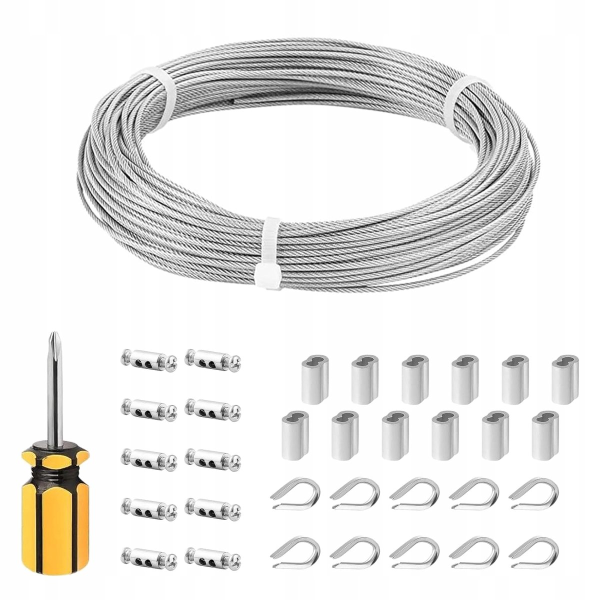 Linka Lina Stalowa Ocynkowana 30m 2mm Wytrzymała Mocna 62w1 7x7 Splot ...