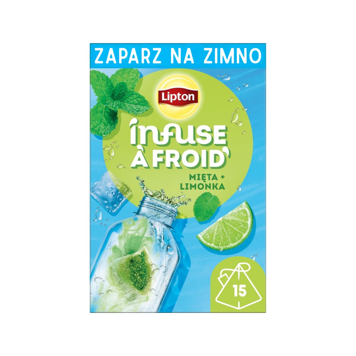 Lipton herbata ziołowa Cold Brew Mięta i Limonka bez cukru 15 piramidek ...
