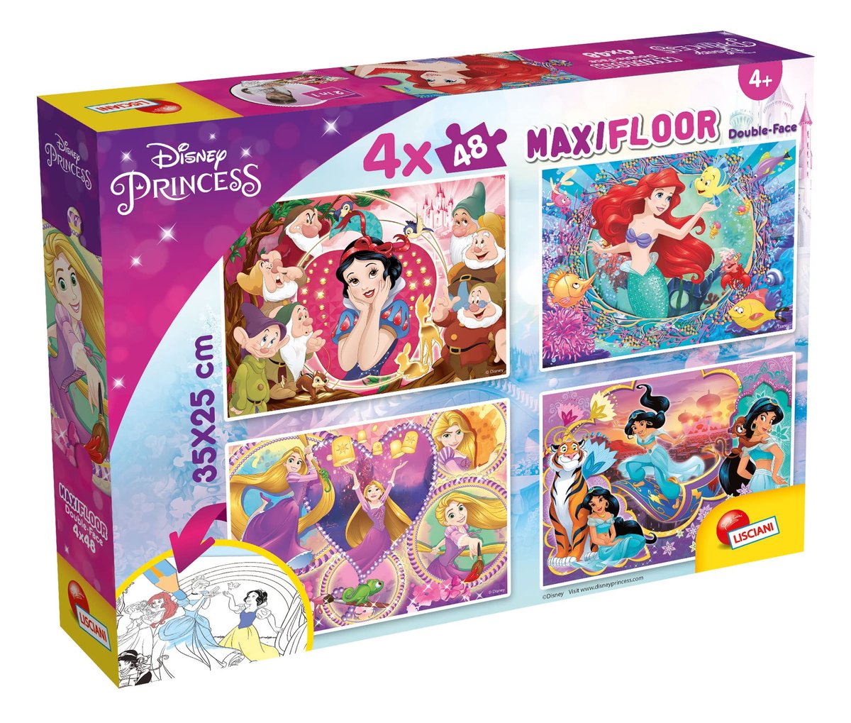 Lisciani Gry - Disney Puzzle Maxifloor 4 x 48 Princess, 91744 - Inna ...