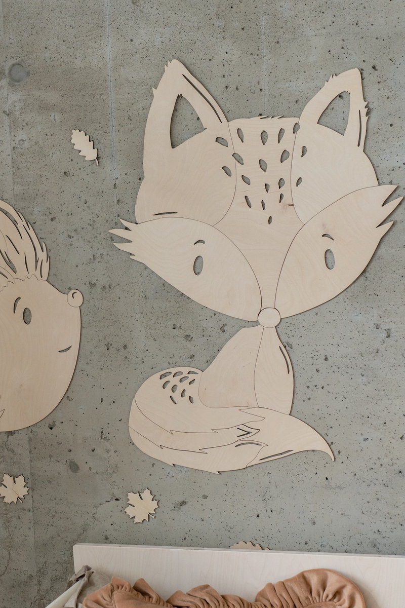 Lisek - Drewniana Dekoracja na ścianę z Kolekcji Zwierzątek Leśnych ...