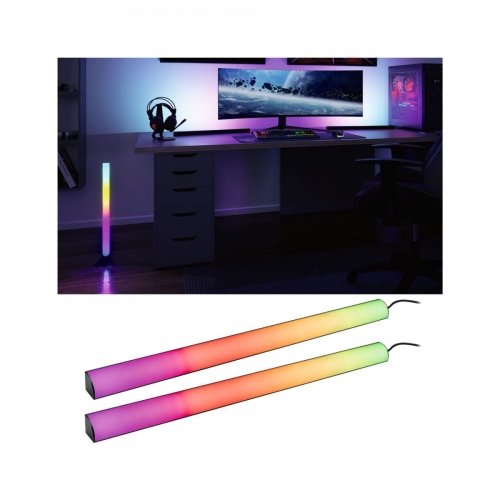 Listwa LED RGB zestaw 2x60cm Dynamic Rainbow RGB 2x1W 230/5V DC ...