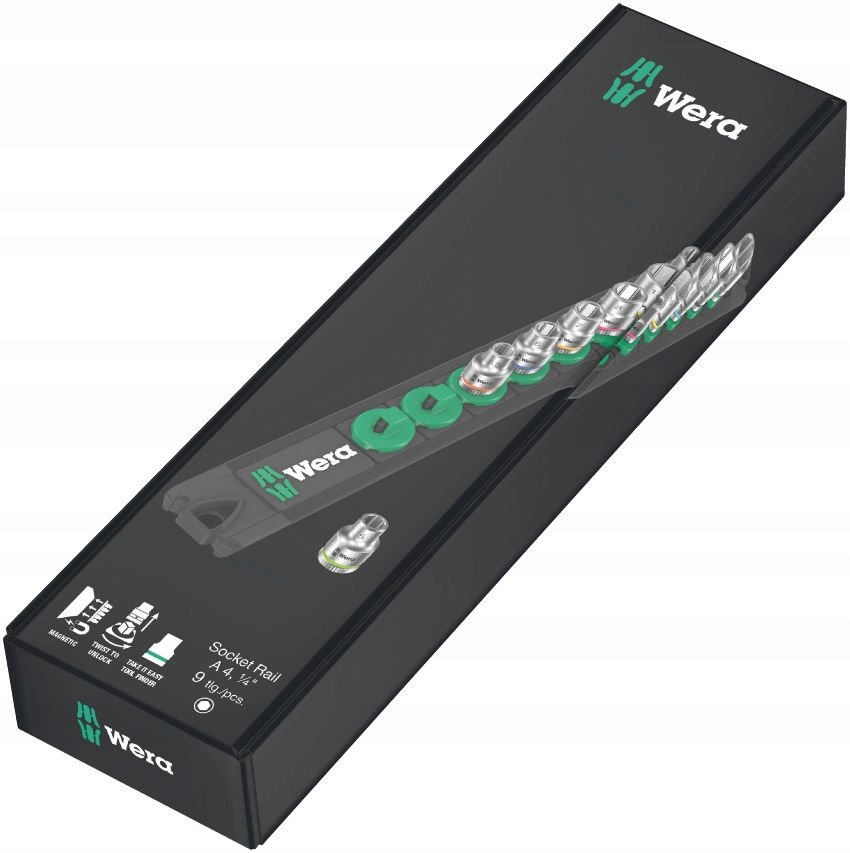 LISTWA MAGNETYCZNA A 4 NA ZESTAW KLUCZY NASADOWYCH ZYKLOP 1/4" WERA ...